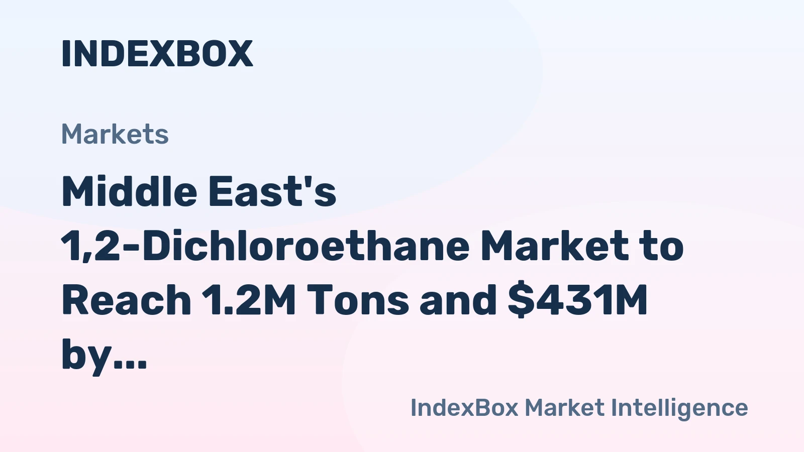 Middle East's 1,2-Dichloroethane Market to Reach 1.2M Tons and $431M by 2035