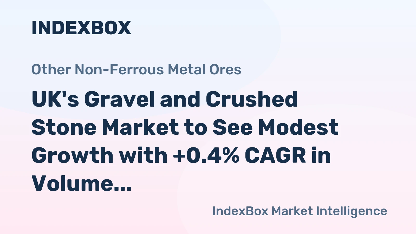 UK's Gravel and Crushed Stone Market to See Modest Growth with +0.4% CAGR in Volume and +2.1% CAGR in Value from 2024 to 2035