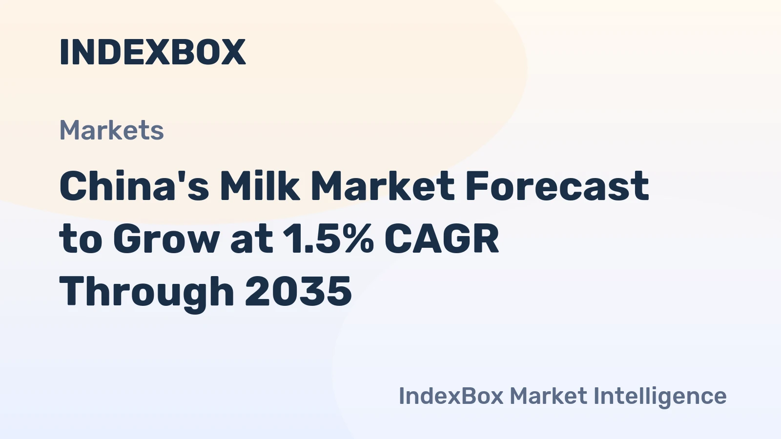 China's Milk Market Forecast to Grow at 1.5% CAGR Through 2035