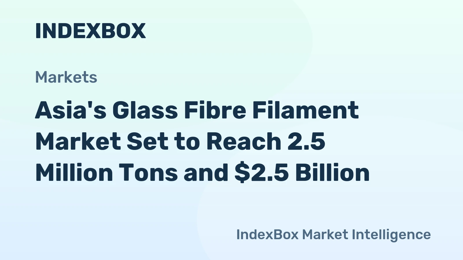 Asia's Glass Fibre Filament Market Set to Reach 2.5 Million Tons and $2.5 Billion
