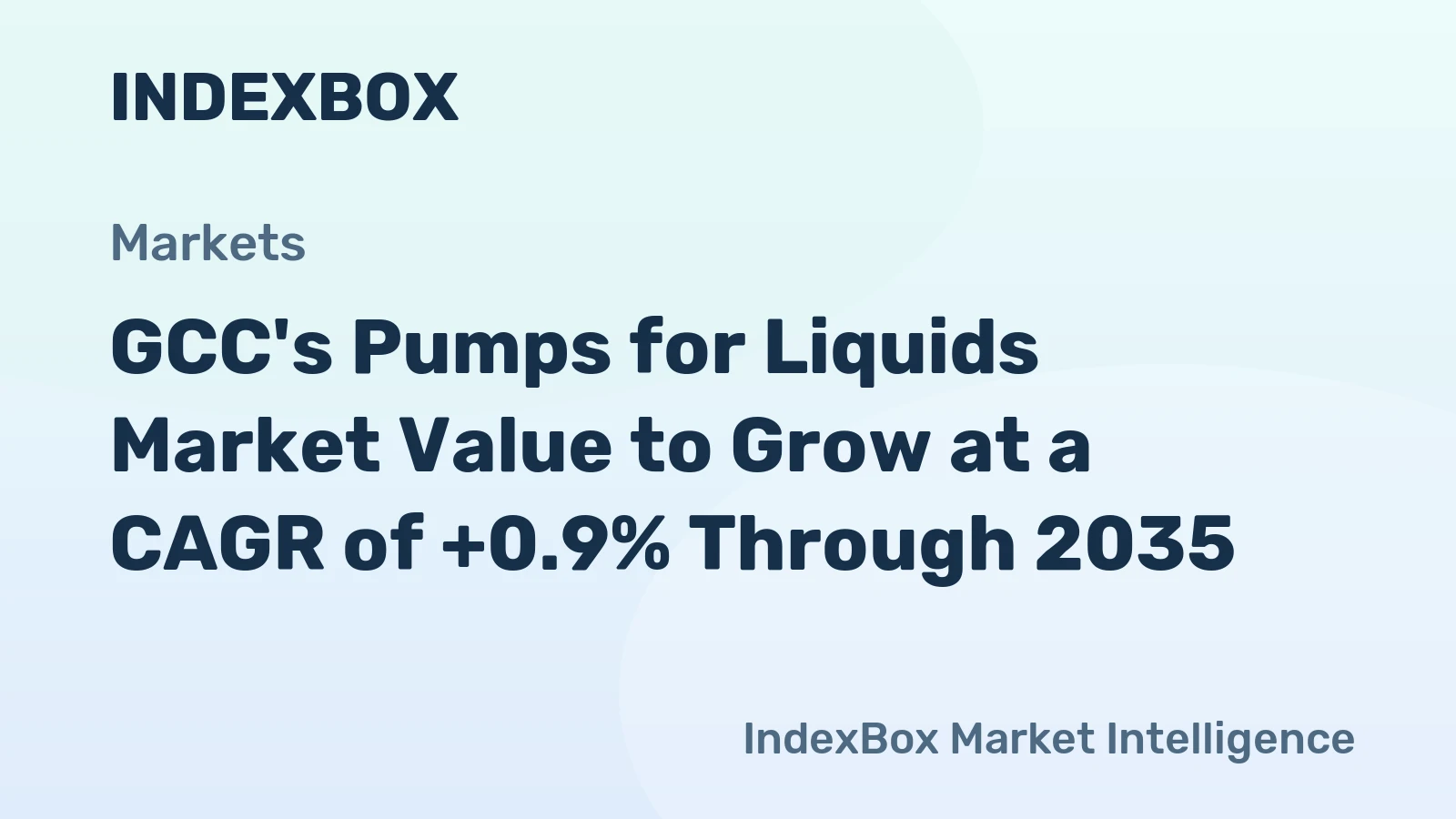 GCC's Pumps for Liquids Market Value to Grow at a CAGR of +0.9% Through 2035