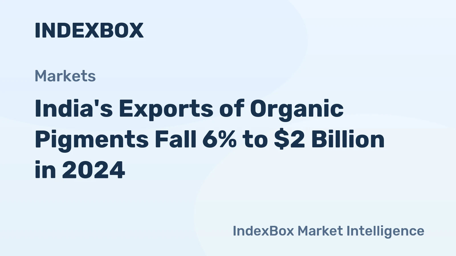 India's Exports of Organic Pigments Fall 6% to $2 Billion in 2024