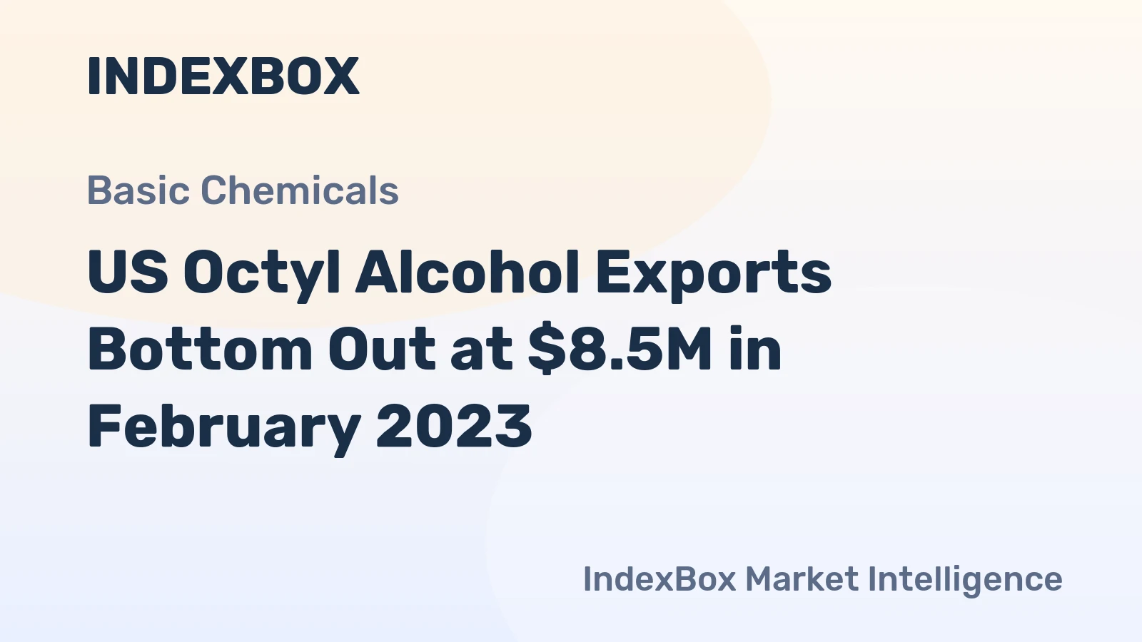 US Octyl Alcohol Exports Bottom Out at $8.5M in February 2023
