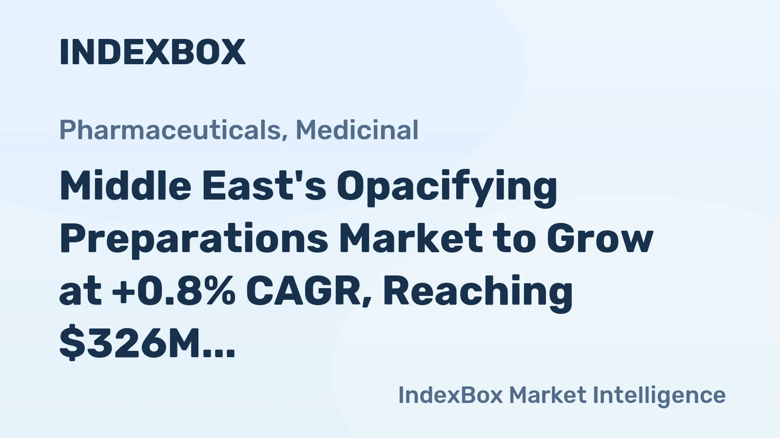 Middle East's Opacifying Preparations Market to Grow at +0.8% CAGR, Reaching $326M by 2035