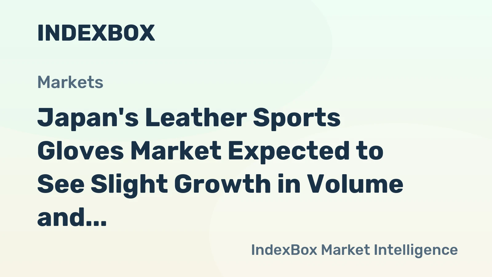 Japan's Leather Sports Gloves Market Expected to See Slight Growth in Volume and Value Over Next Decade