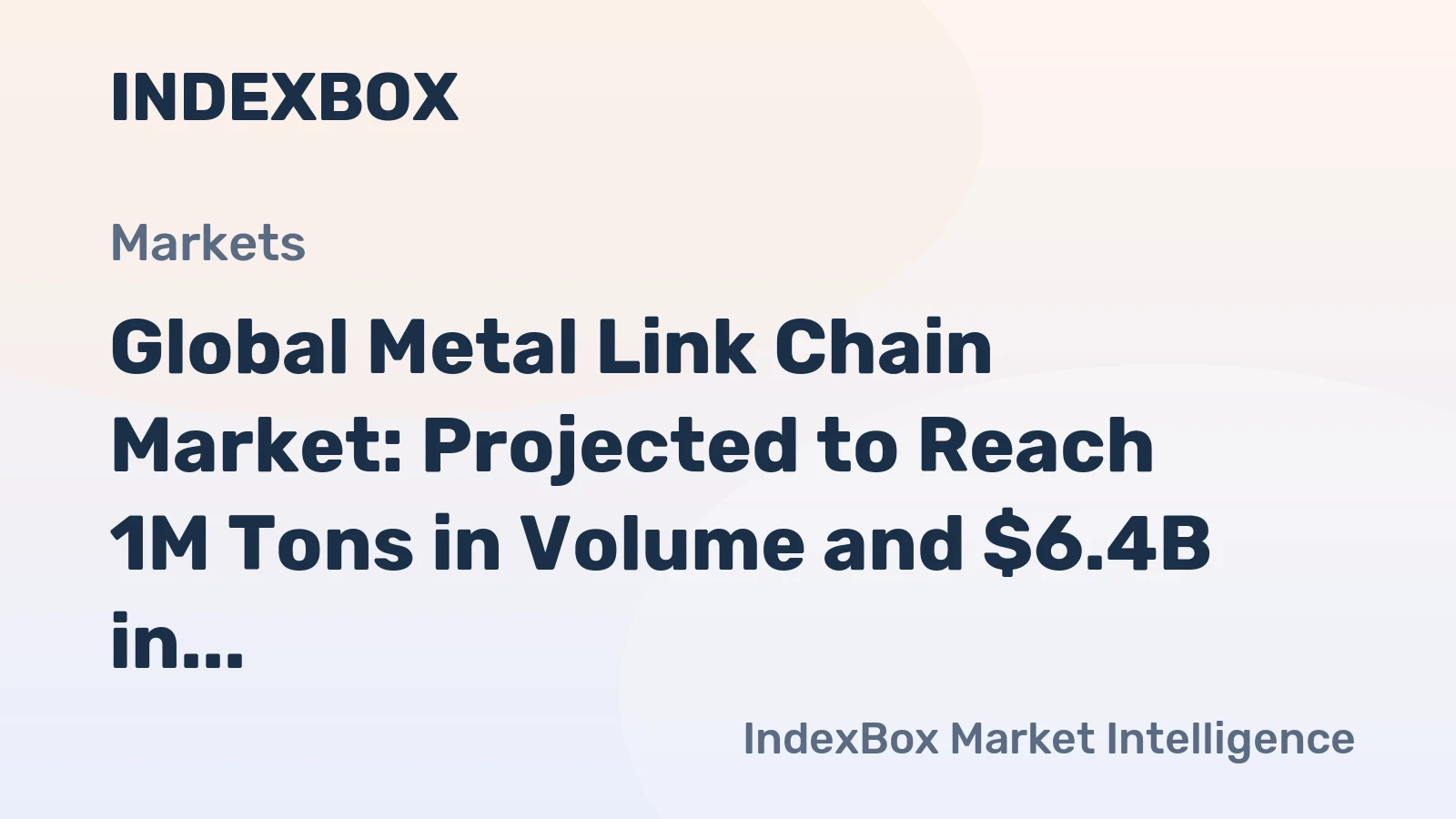 Global Metal Link Chain Market: Projected to Reach 1M Tons in Volume and $6.4B in Value by 2035