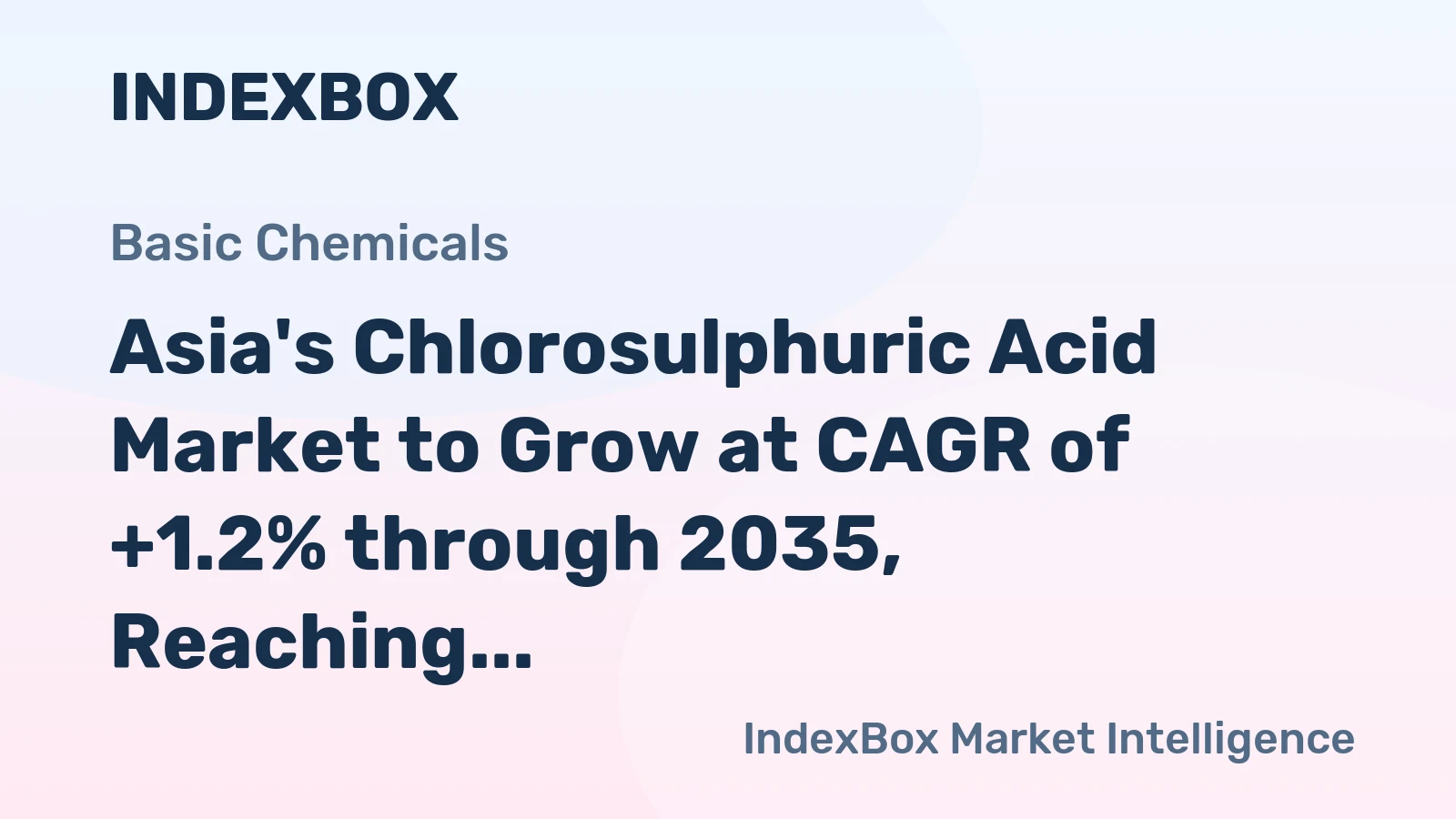 Asia's Chlorosulphuric Acid Market to Grow at CAGR of +1.2% through 2035, Reaching $182M