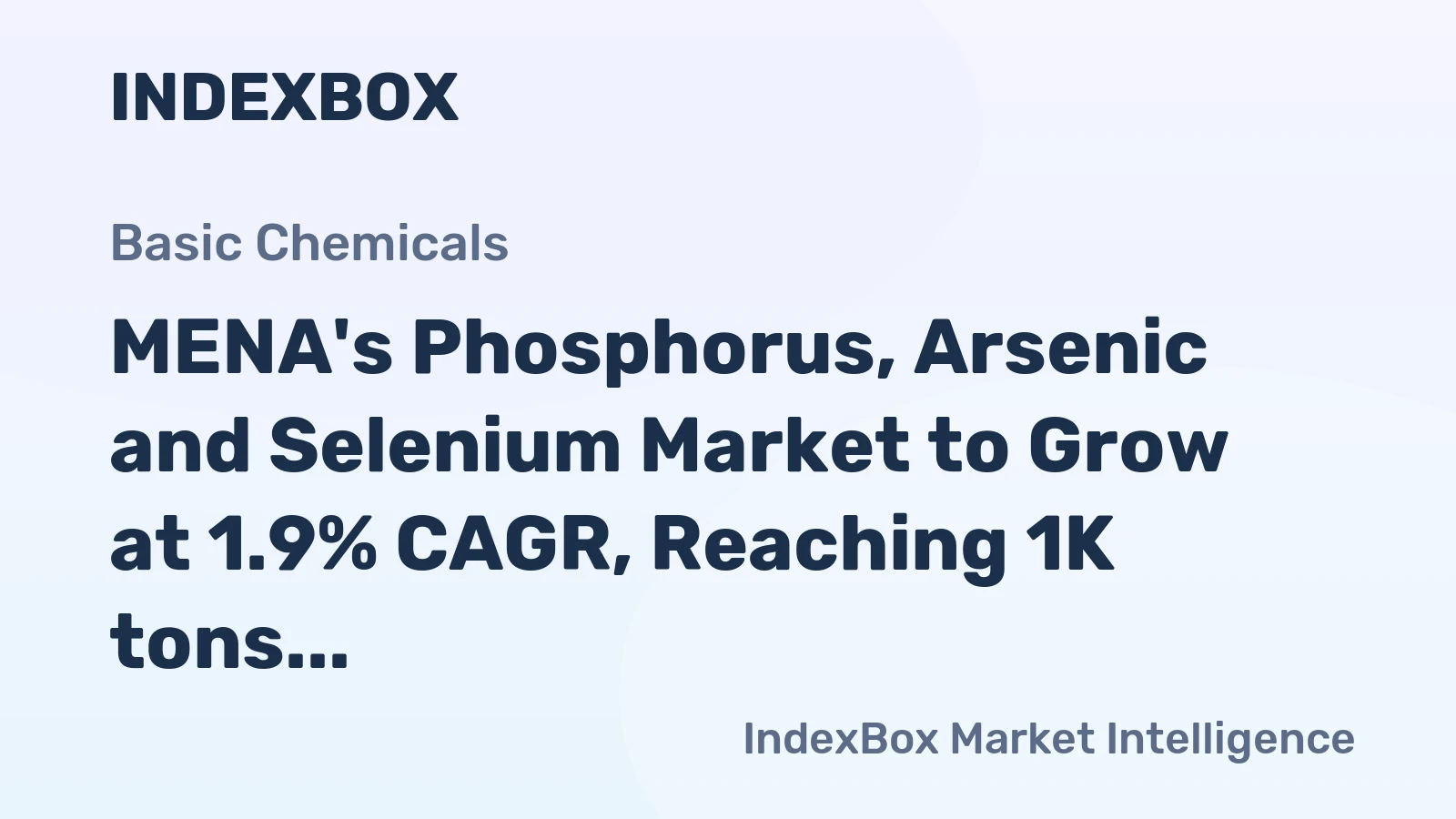 MENA's Phosphorus, Arsenic and Selenium Market to Grow at 1.9% CAGR, Reaching 1K tons by 2035