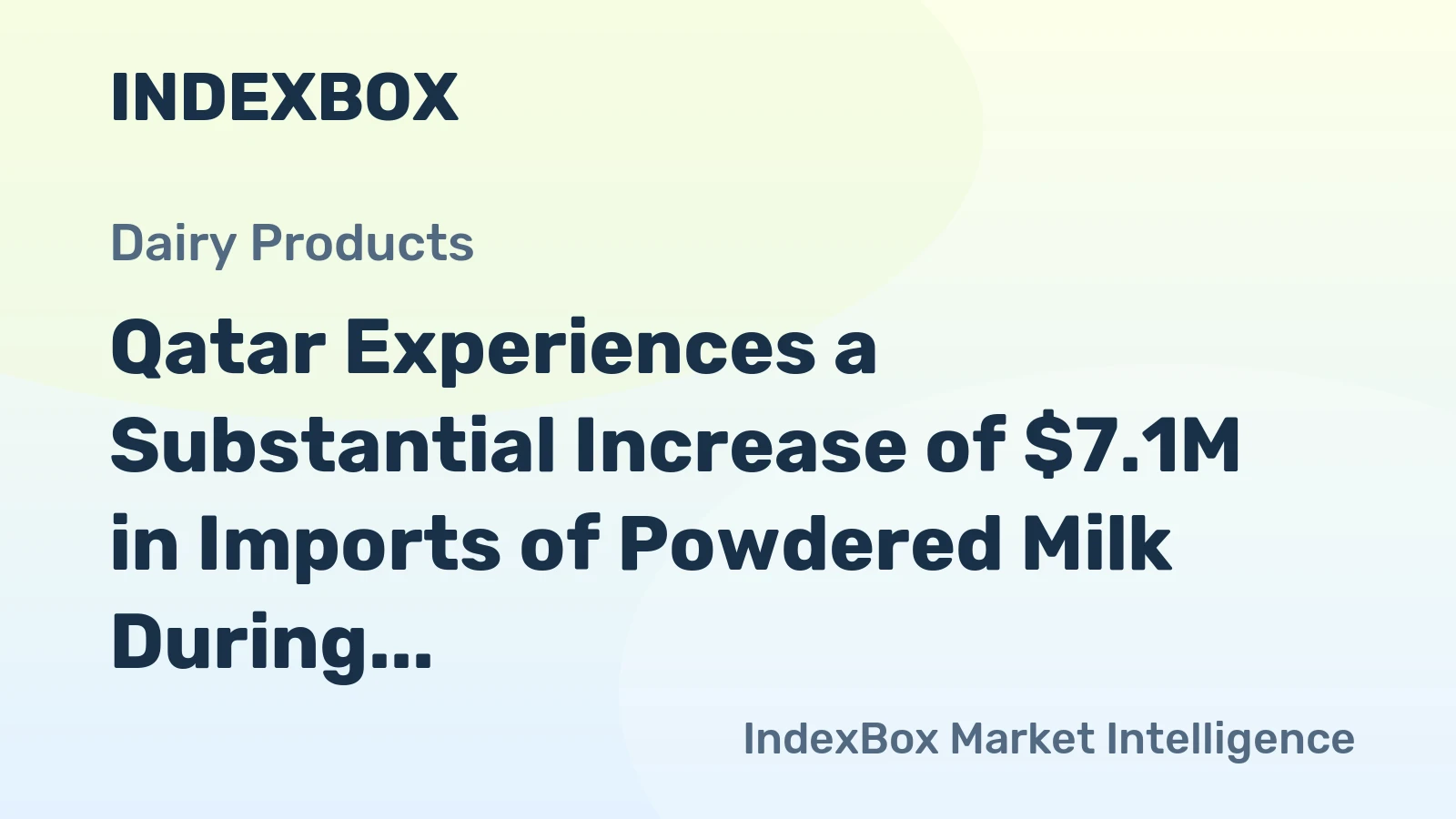 Qatar Experiences a Substantial Increase of $7.1M in Imports of Powdered Milk During June 2023.