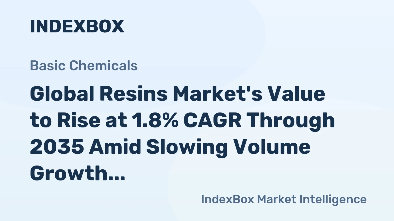 Global Resins Market's Value to Rise at 1.8% CAGR Through 2035 Amid Slowing Volume Growth