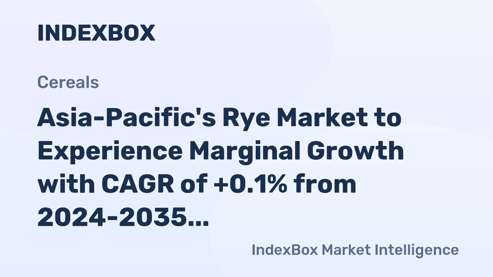 Asia-Pacific's Rye Market to Experience Marginal Growth with CAGR of +0.1% from 2024-2035