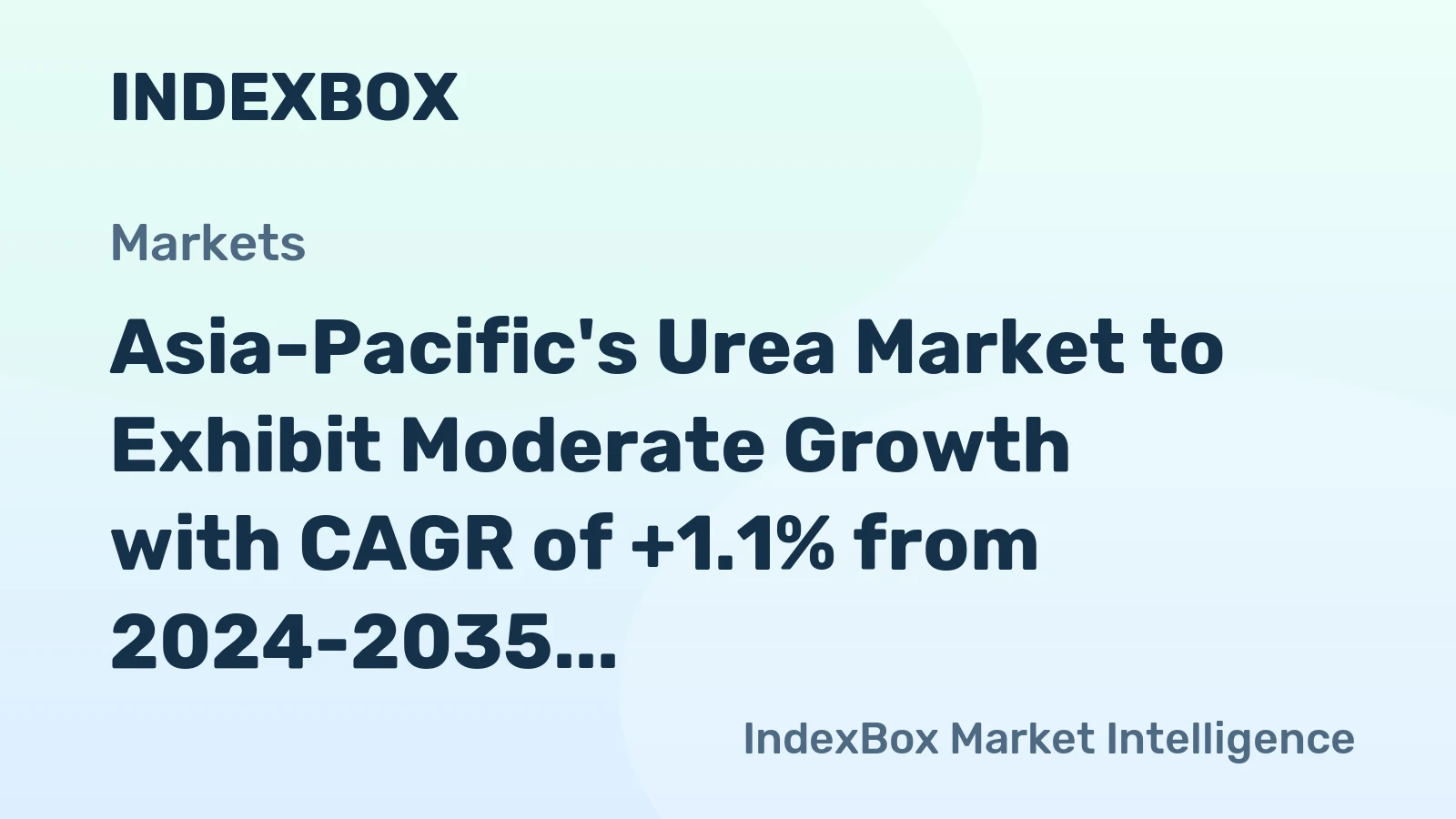 Asia-Pacific's Urea Market to Exhibit Moderate Growth with CAGR of +1.1% from 2024-2035