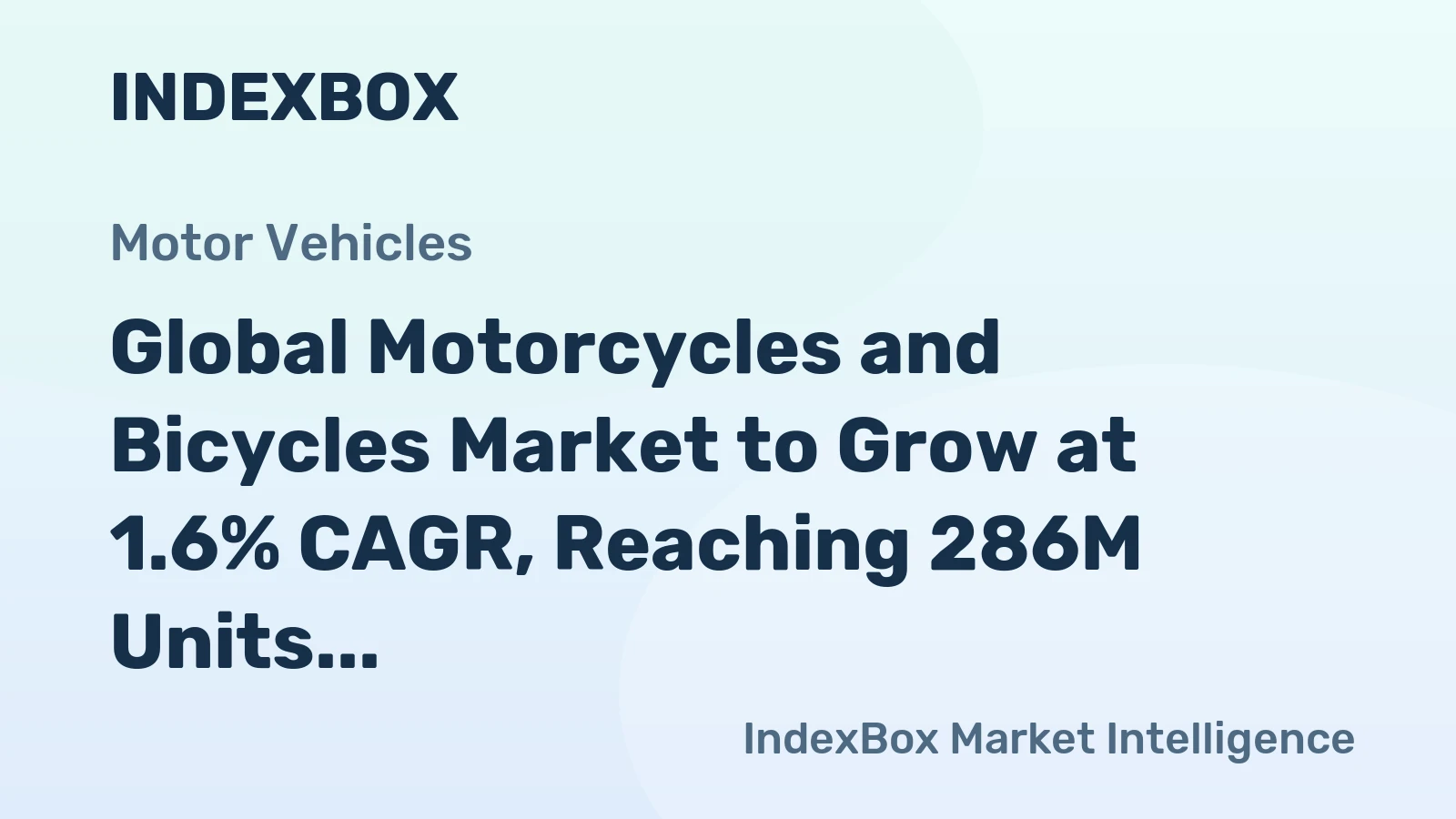 Global Motorcycles and Bicycles Market to Grow at 1.6% CAGR, Reaching 286M Units by 2035