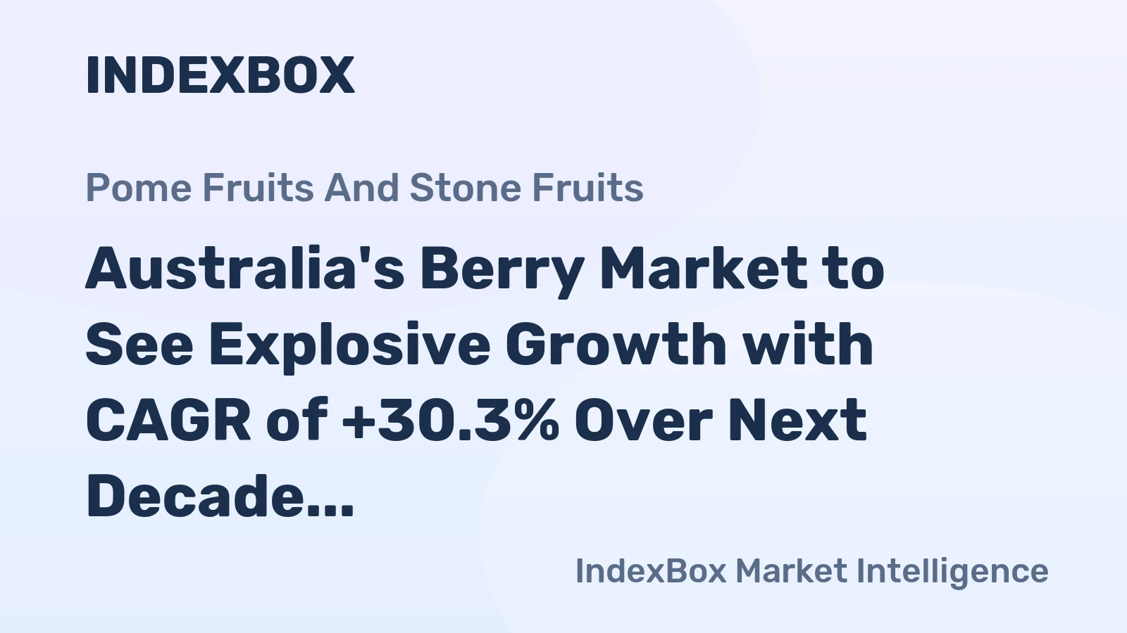 Australia's Berry Market to See Explosive Growth with CAGR of +30.3% Over Next Decade