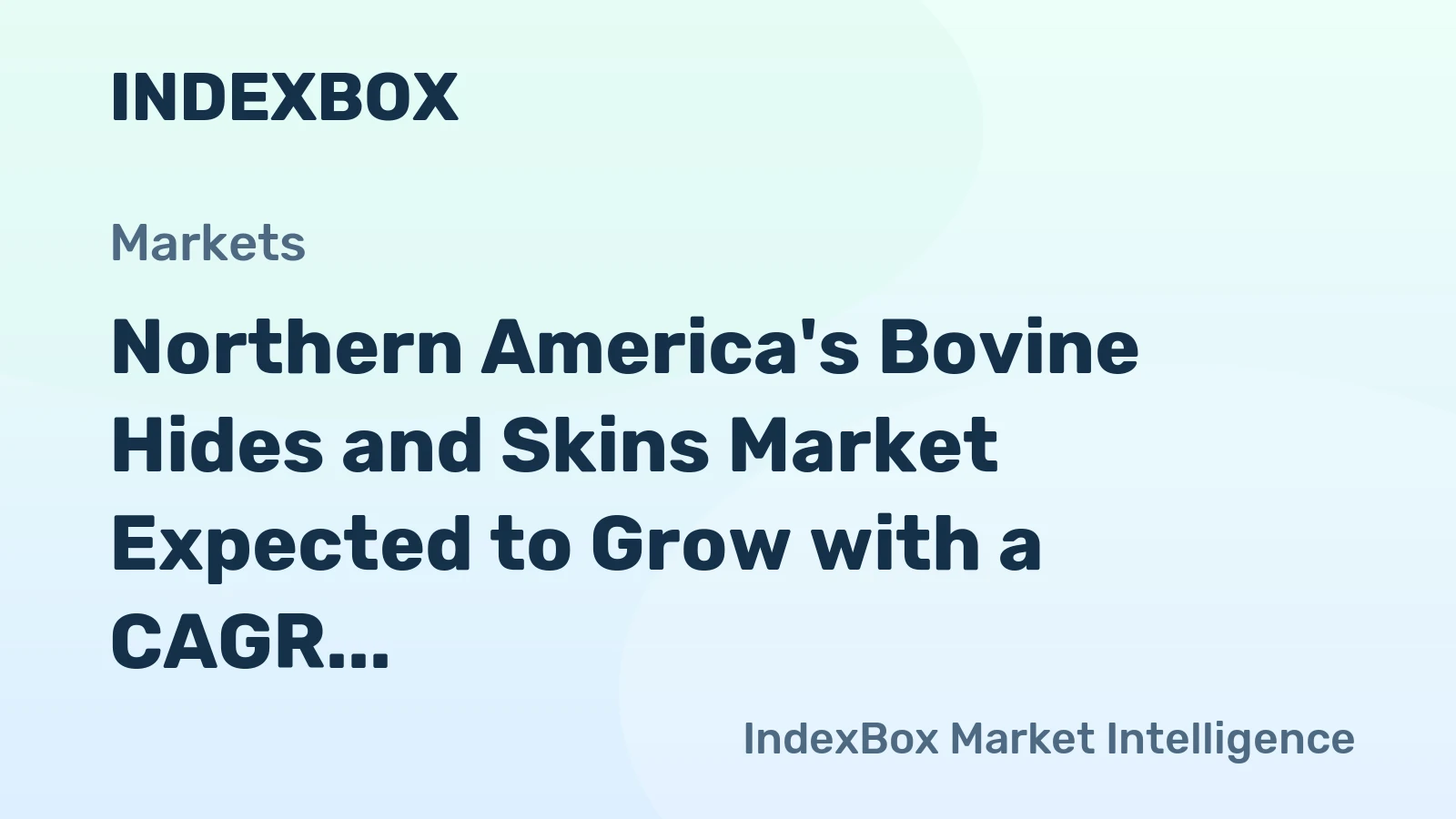 Northern America's Bovine Hides and Skins Market Expected to Grow with a CAGR of +0.2% from 2024 to 2035