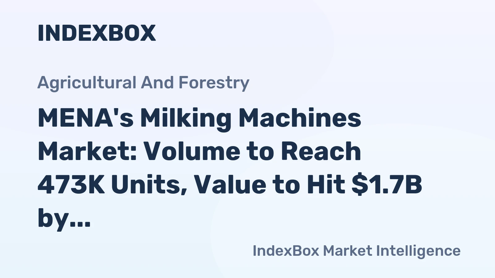 MENA's Milking Machines Market: Volume to Reach 473K Units, Value to Hit $1.7B by 2035