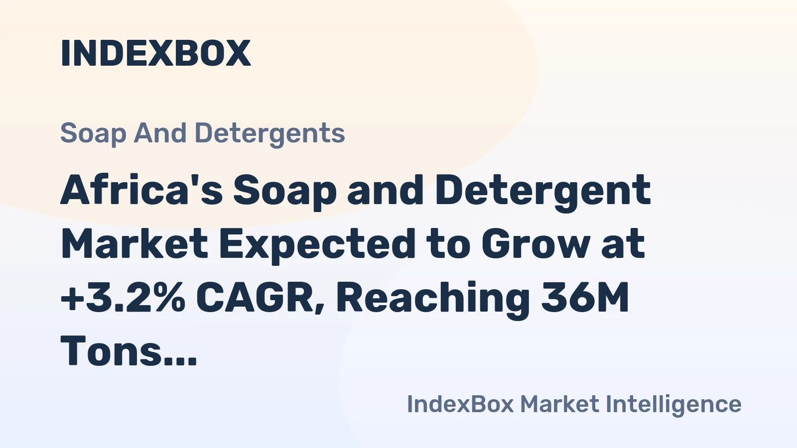 Africa's Soap and Detergent Market Expected to Grow at +3.2% CAGR, Reaching 36M Tons by 2035