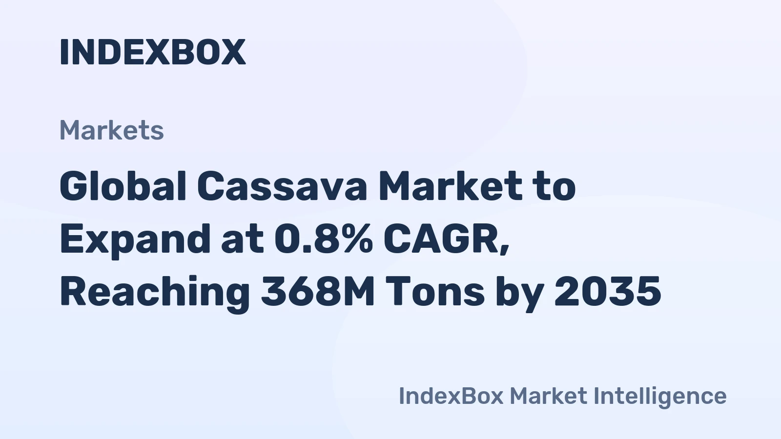 Global Cassava Market to Expand at 0.8% CAGR, Reaching 368M Tons by 2035