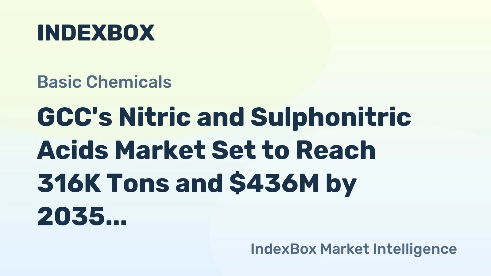 GCC's Nitric and Sulphonitric Acids Market Set to Reach 316K Tons and $436M by 2035