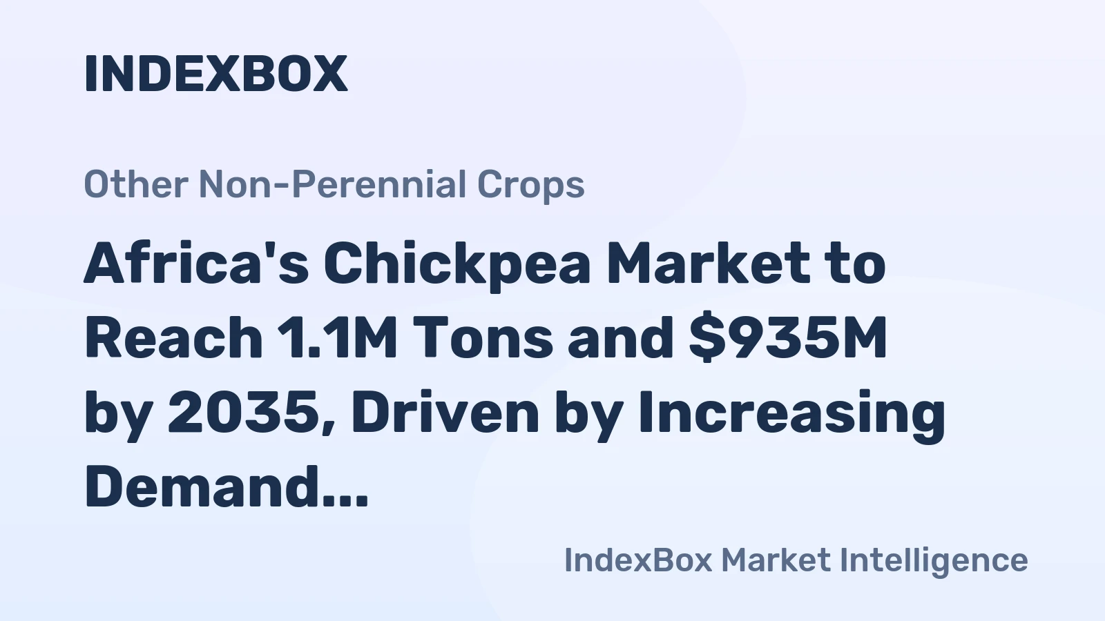 Africa's Chickpea Market to Reach 1.1M Tons and $935M by 2035, Driven by Increasing Demand
