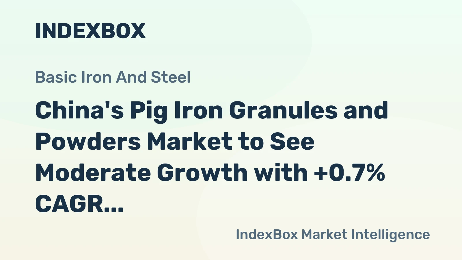 China's Pig Iron Granules and Powders Market to See Moderate Growth with +0.7% CAGR from 2024 to 2035