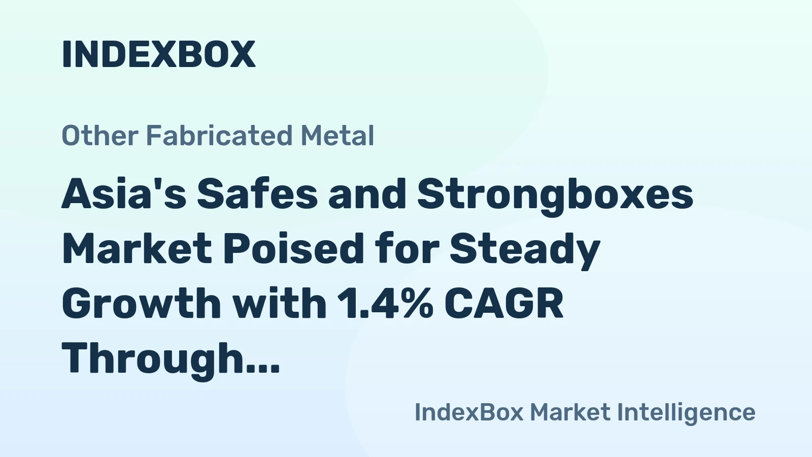 Asia's Safes and Strongboxes Market Poised for Steady Growth with 1.4% CAGR Through 2035