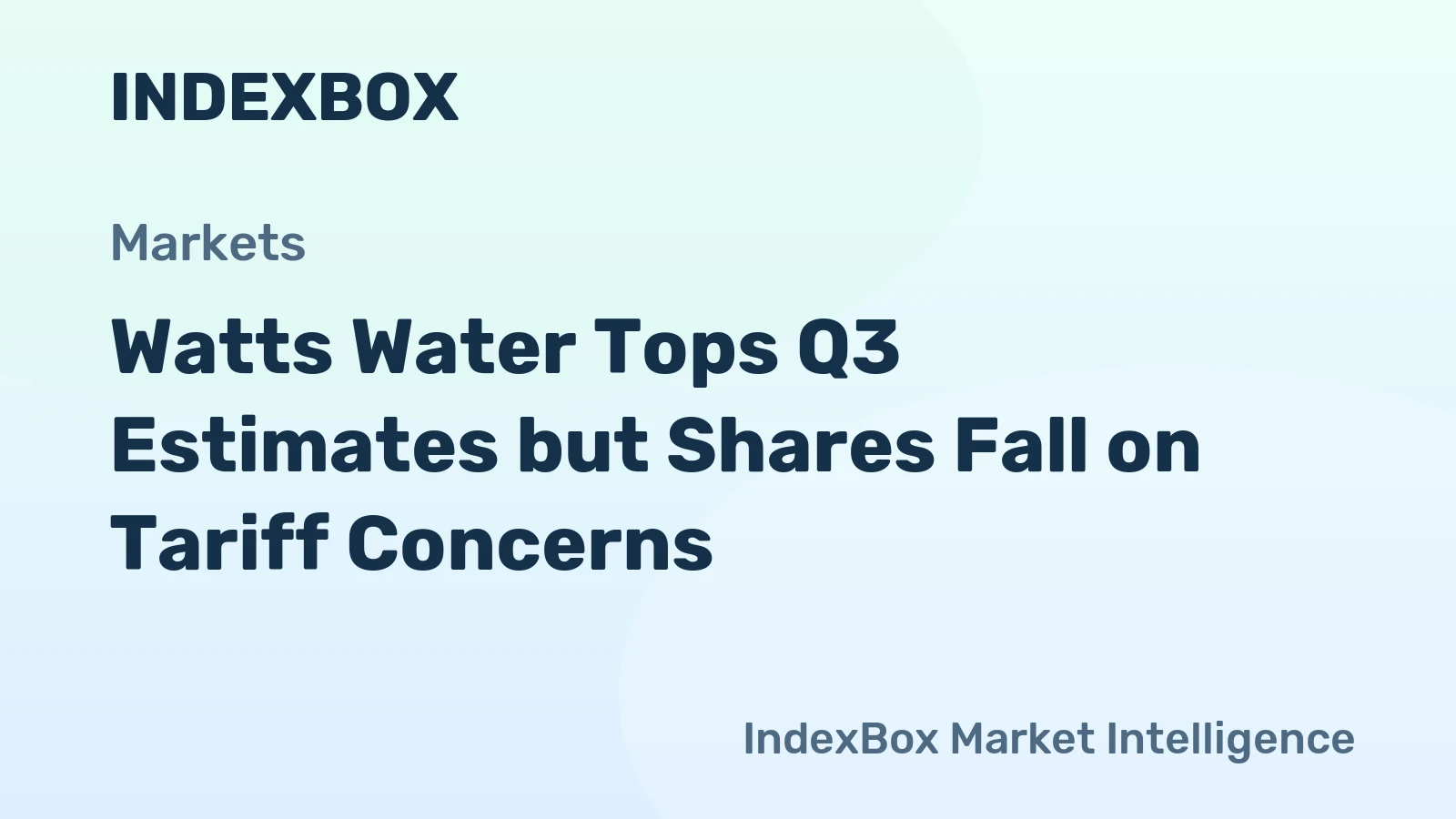 Watts Water Tops Q3 Estimates but Shares Fall on Tariff Concerns