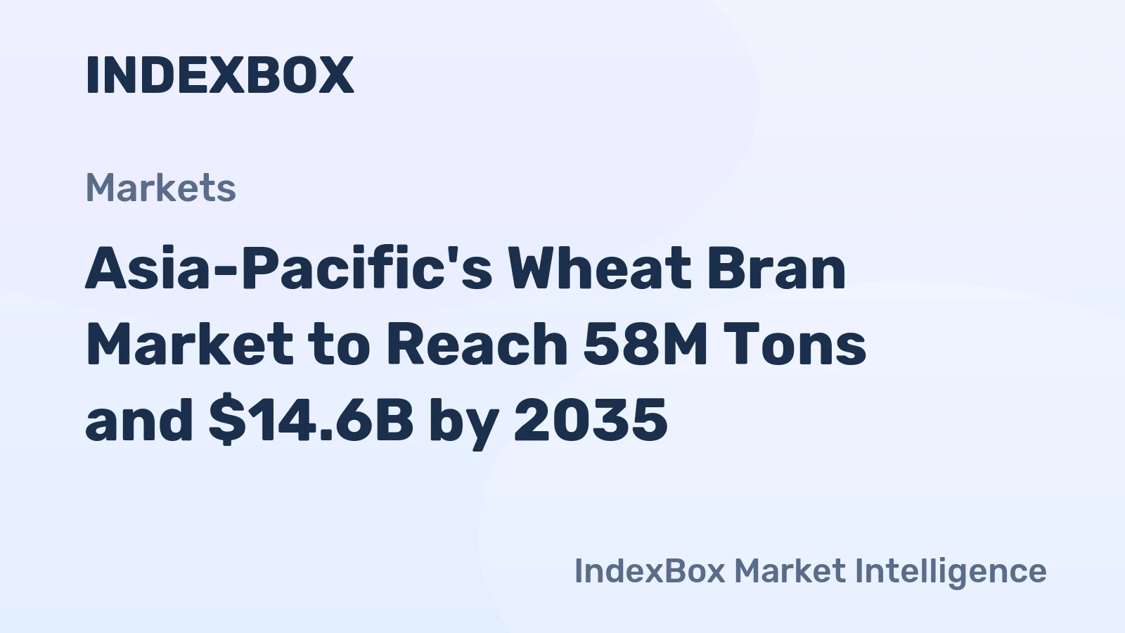 Asia-Pacific's Wheat Bran Market to Reach 58M Tons and $14.6B by 2035
