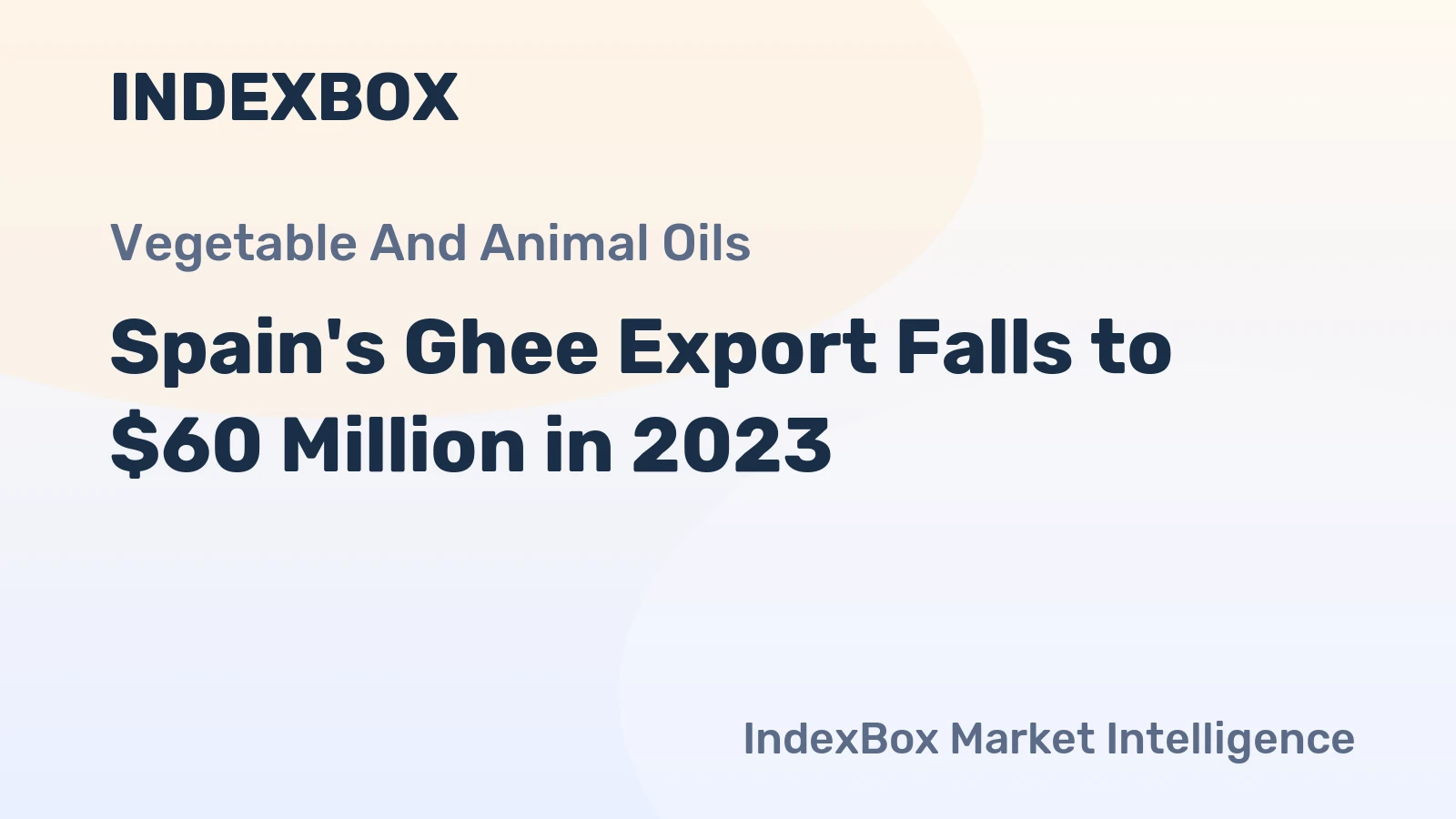 Spain's Ghee Export Falls to $60 Million in 2023