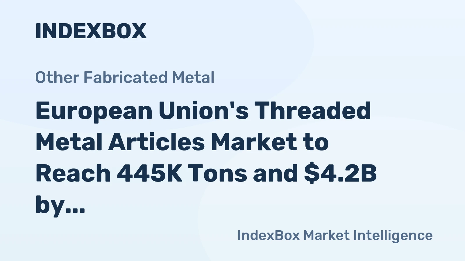 European Union's Threaded Metal Articles Market to Reach 445K Tons and $4.2B by 2035