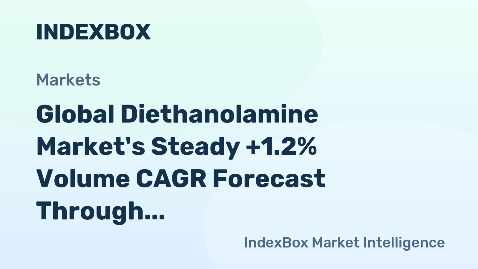 Global Diethanolamine Market's Steady +1.2% Volume CAGR Forecast Through 2035