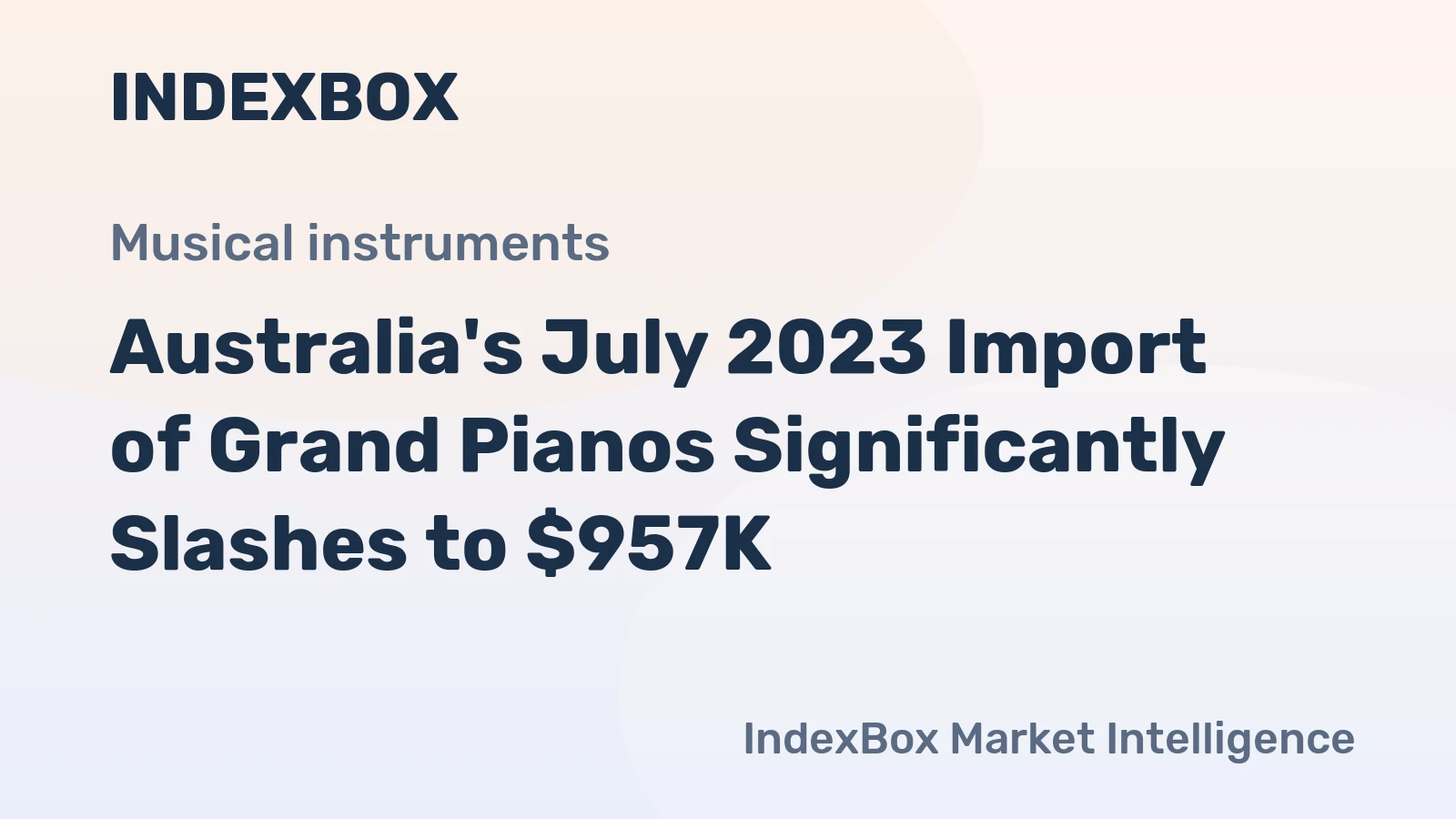 Australia's July 2023 Import of Grand Pianos Significantly Slashes to $957K