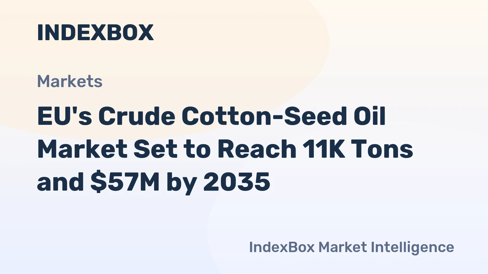 EU's Crude Cotton-Seed Oil Market Set to Reach 11K Tons and $57M by 2035