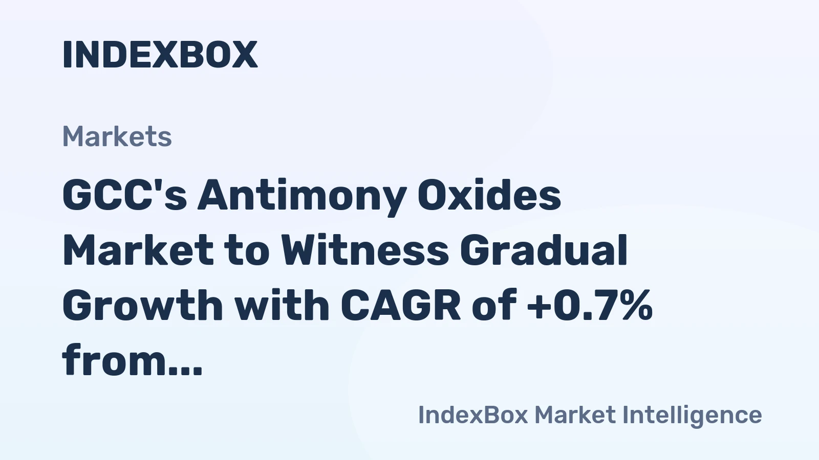 GCC's Antimony Oxides Market to Witness Gradual Growth with CAGR of +0.7% from 2024 to 2035