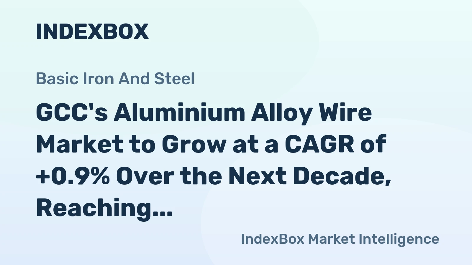 GCC's Aluminium Alloy Wire Market to Grow at a CAGR of +0.9% Over the Next Decade, Reaching $84M by 2035