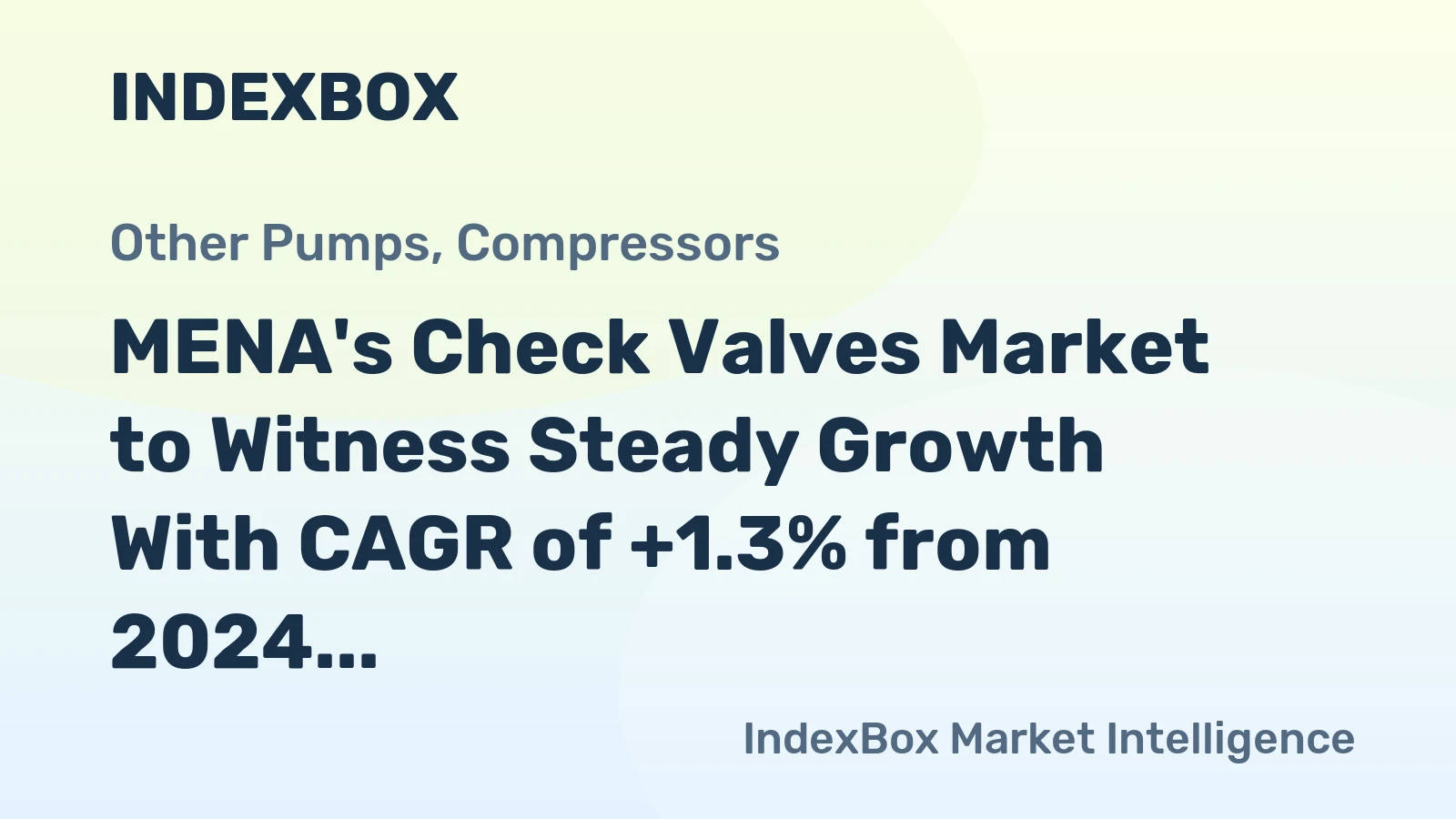 MENA's Check Valves Market to Witness Steady Growth With CAGR of +1.3% from 2024 to 2035