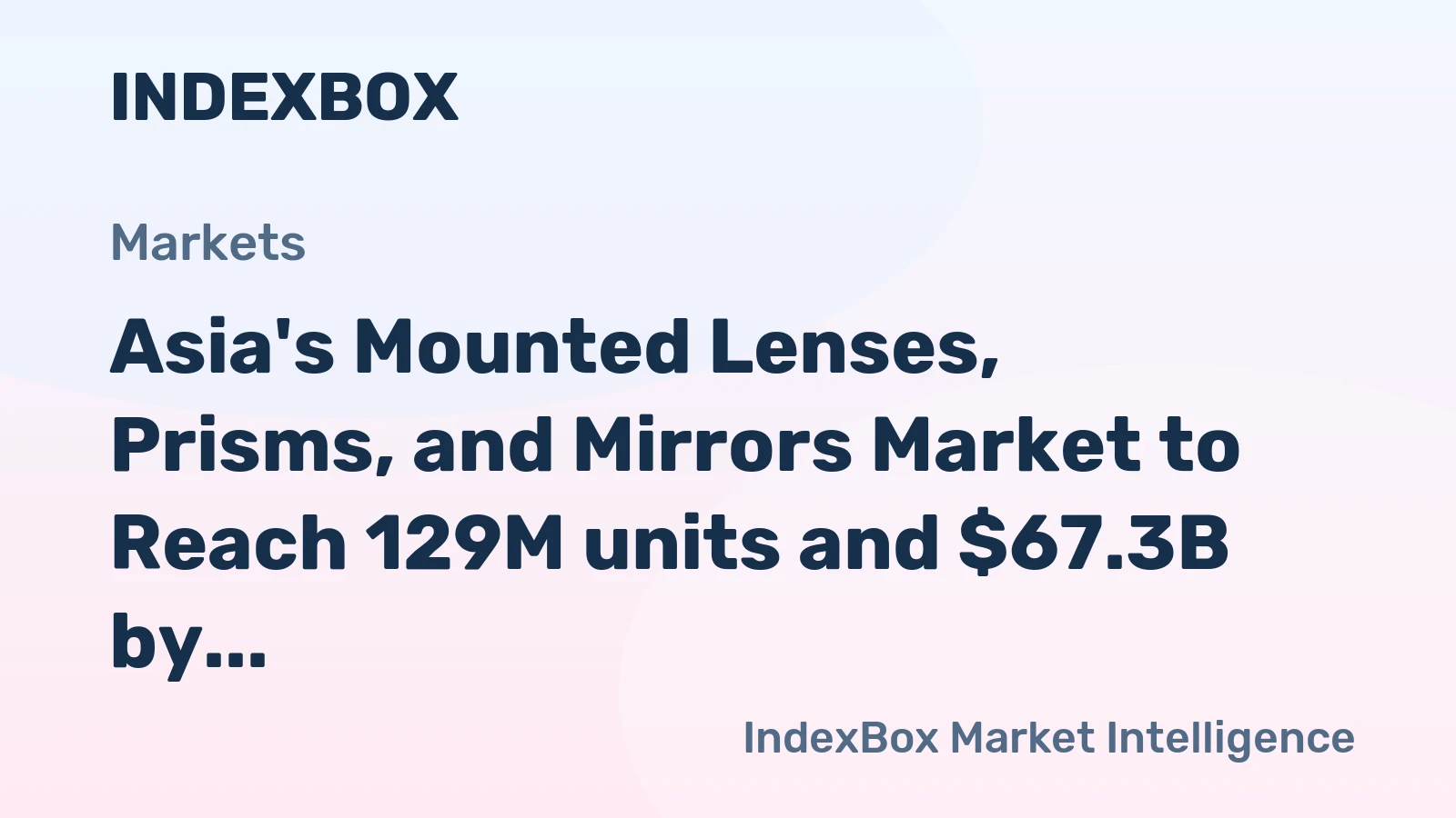 Asia's Mounted Lenses, Prisms, and Mirrors Market to Reach 129M units and $67.3B by 2035
