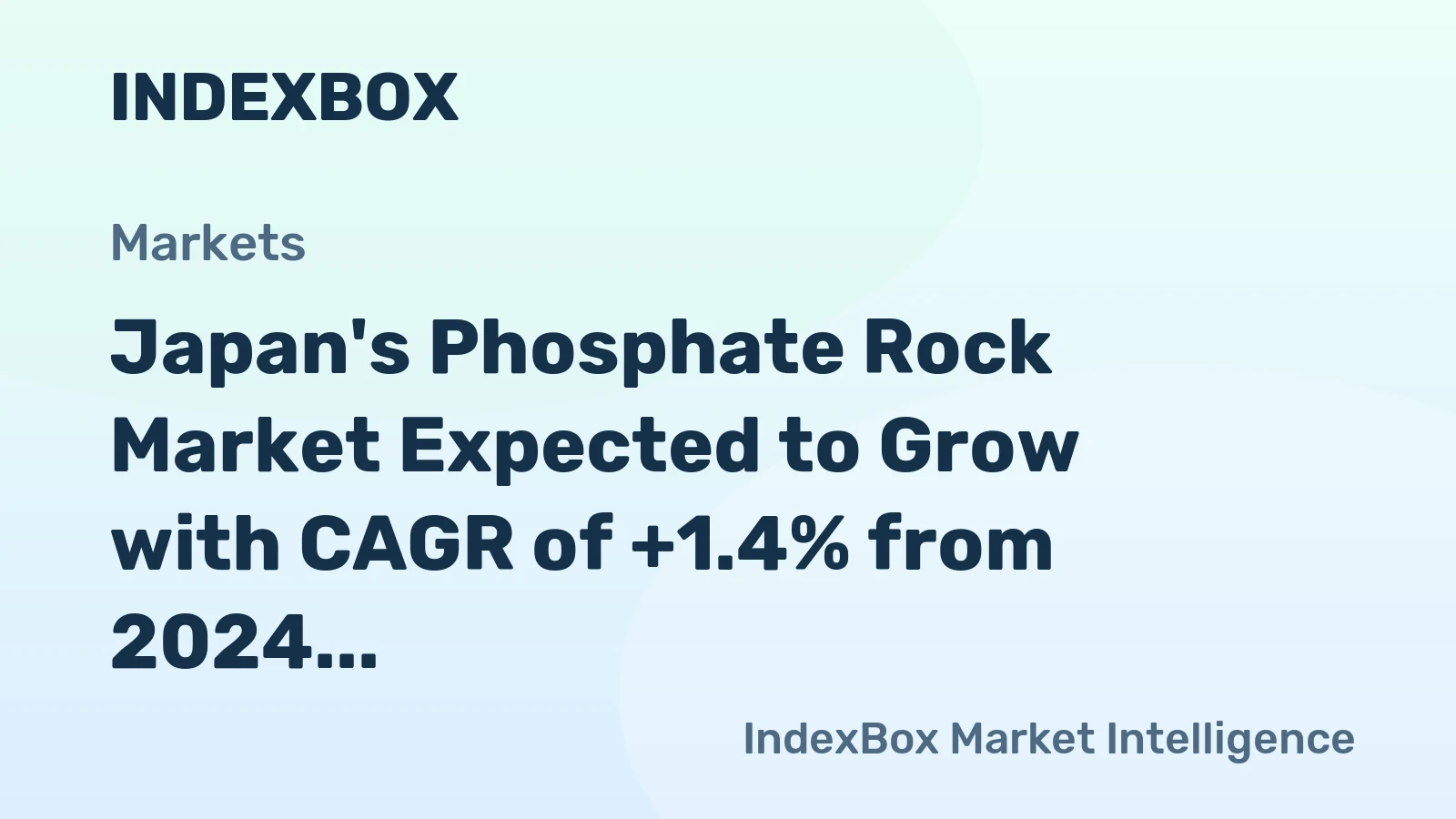 Japan's Phosphate Rock Market Expected to Grow with CAGR of +1.4% from 2024 to 2035