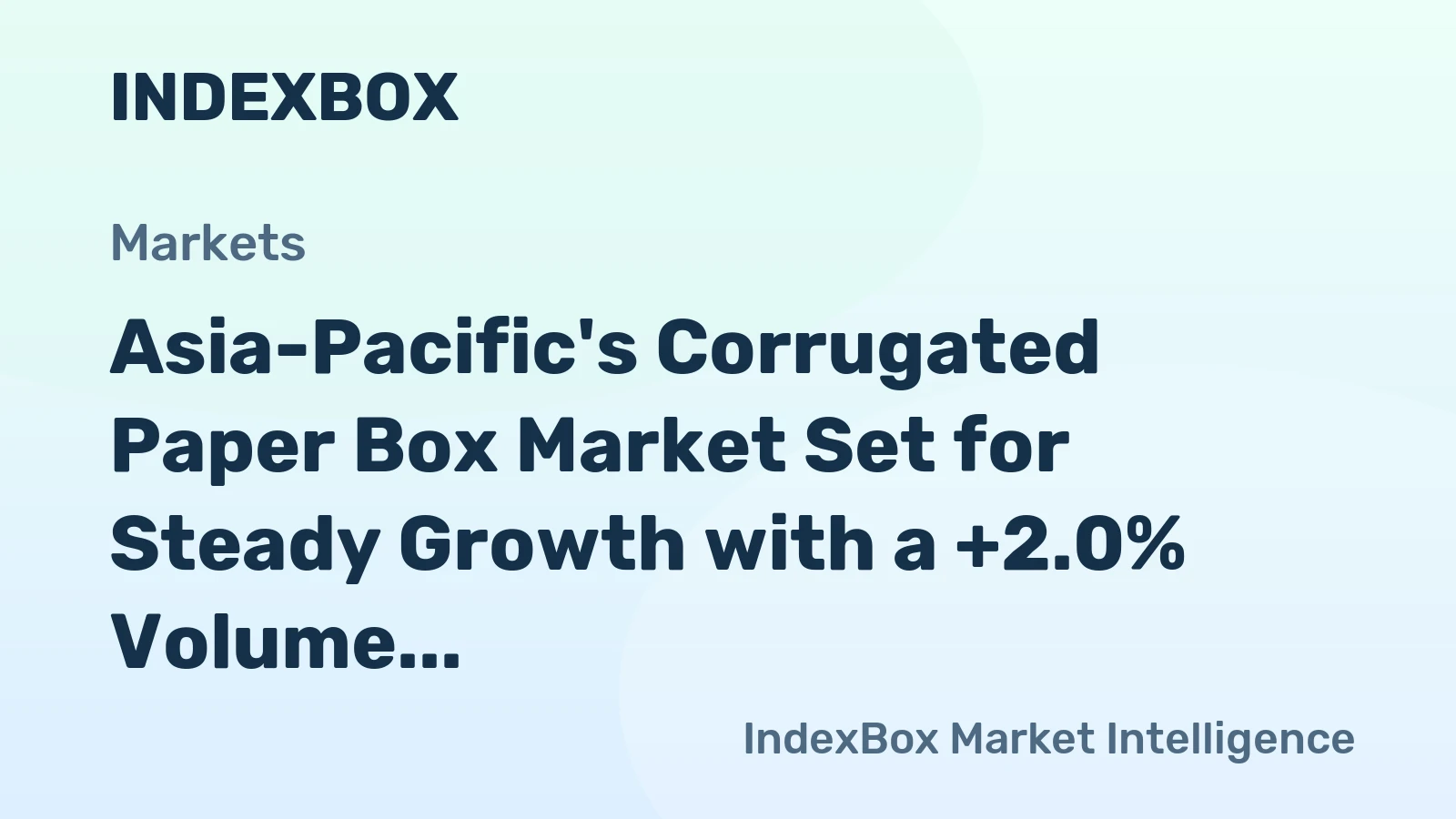 Asia-Pacific's Corrugated Paper Box Market Set for Steady Growth with a +2.0% Volume CAGR