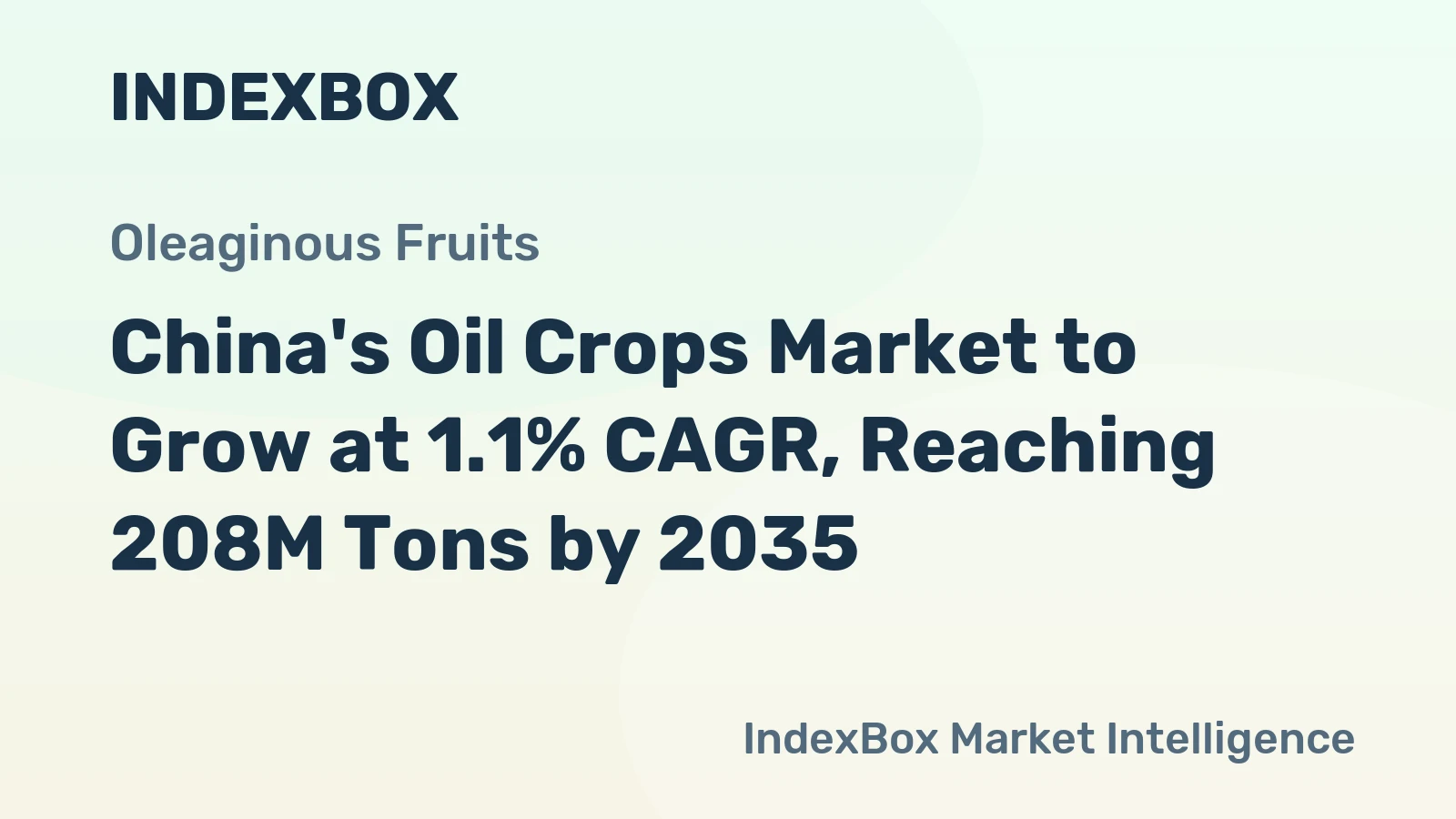 China's Oil Crops Market to Grow at 1.1% CAGR, Reaching 208M Tons by 2035