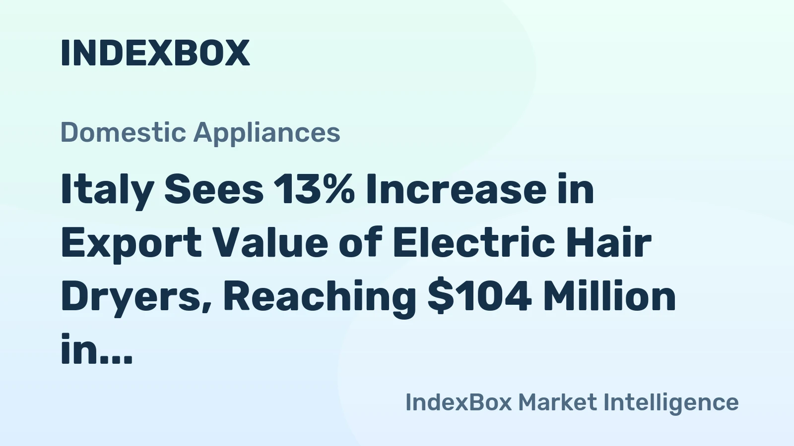 Italy Sees 13% Increase in Export Value of Electric Hair Dryers, Reaching $104 Million in 2023