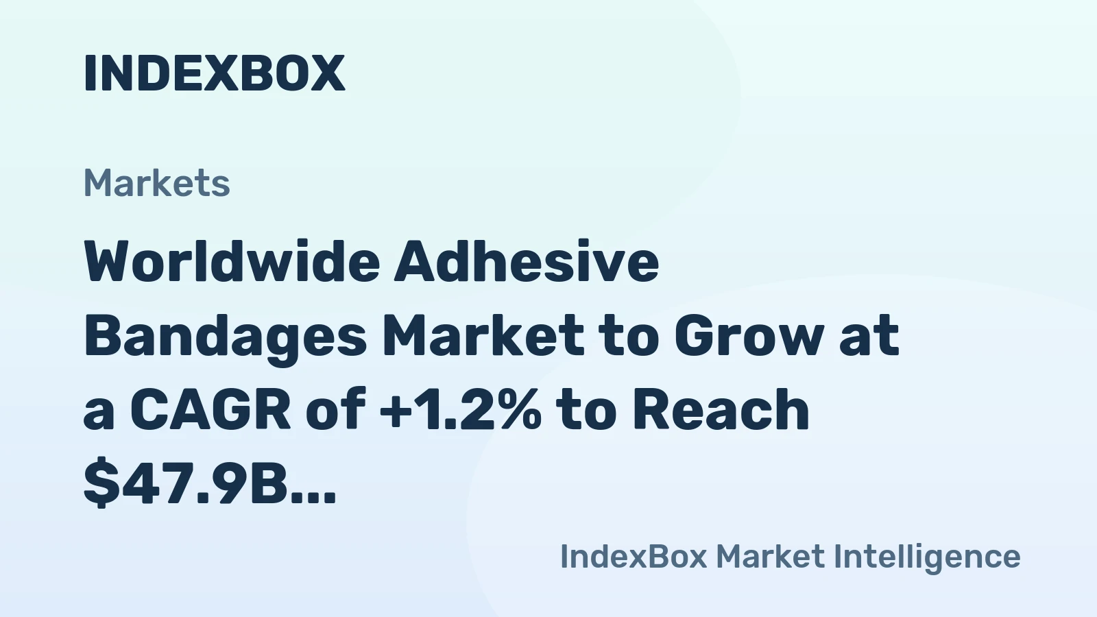 Worldwide Adhesive Bandages Market to Grow at a CAGR of +1.2% to Reach $47.9B by 2035