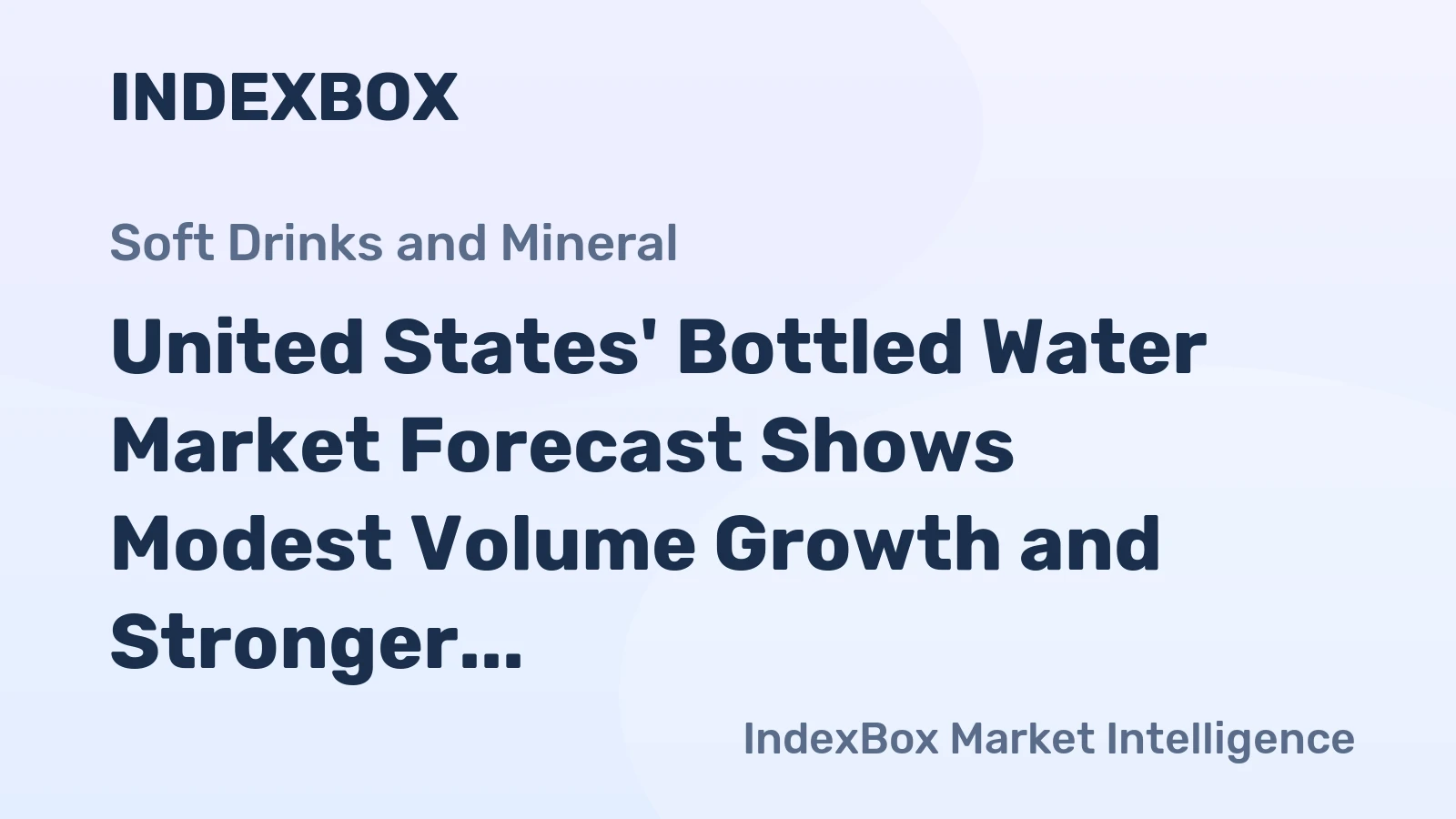 United States' Bottled Water Market Forecast Shows Modest Volume Growth and Stronger Value CAGR of +1.7% Through 2035
