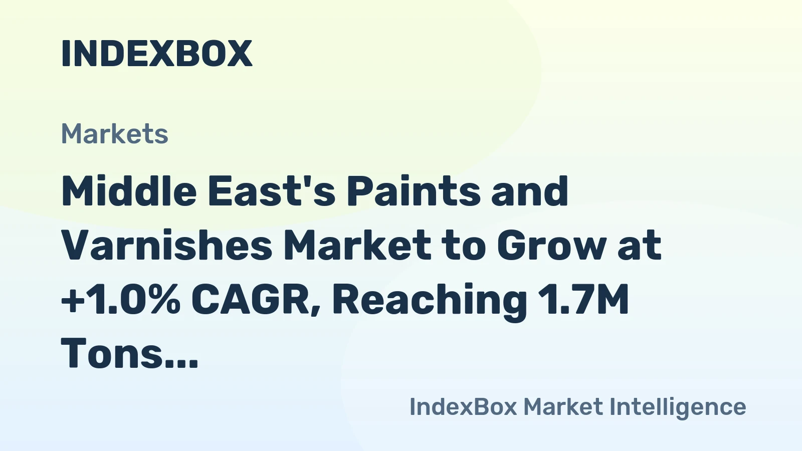 Middle East's Paints and Varnishes Market to Grow at +1.0% CAGR, Reaching 1.7M Tons by 2035