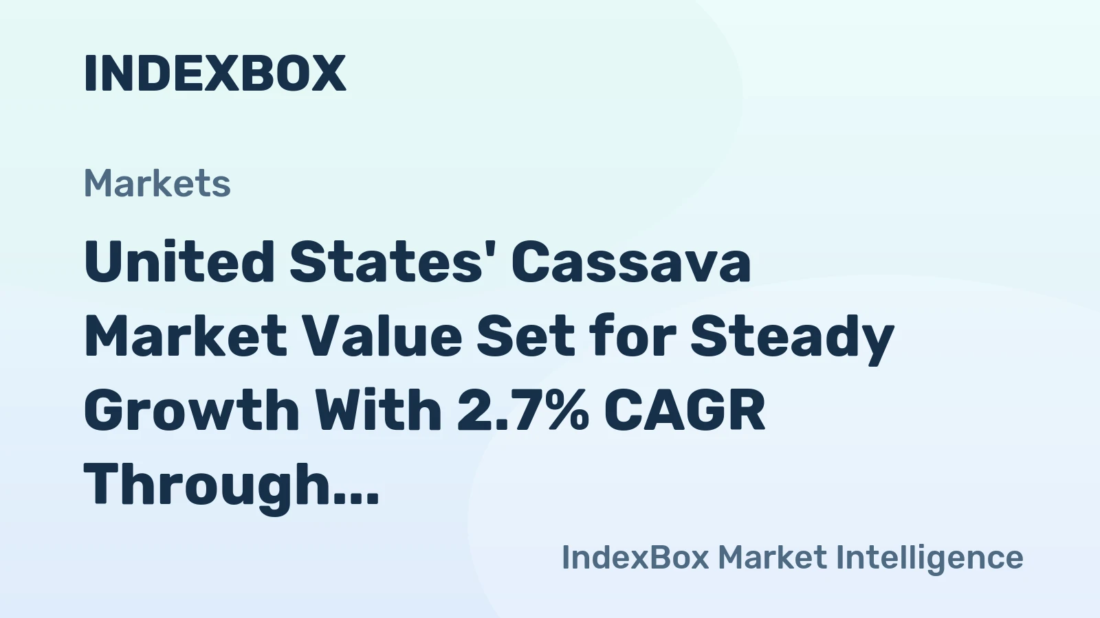 United States' Cassava Market Value Set for Steady Growth With 2.7% CAGR Through 2035