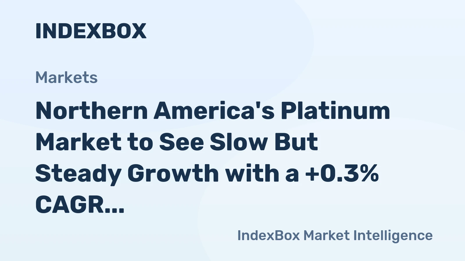 Northern America's Platinum Market to See Slow But Steady Growth with a +0.3% CAGR