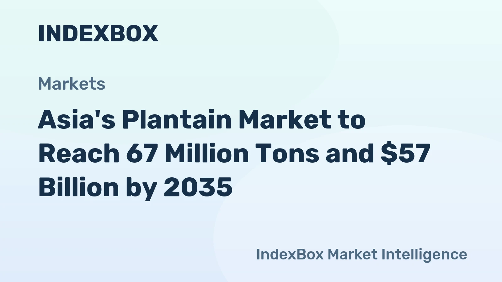Asia's Plantain Market to Reach 67 Million Tons and $57 Billion by 2035