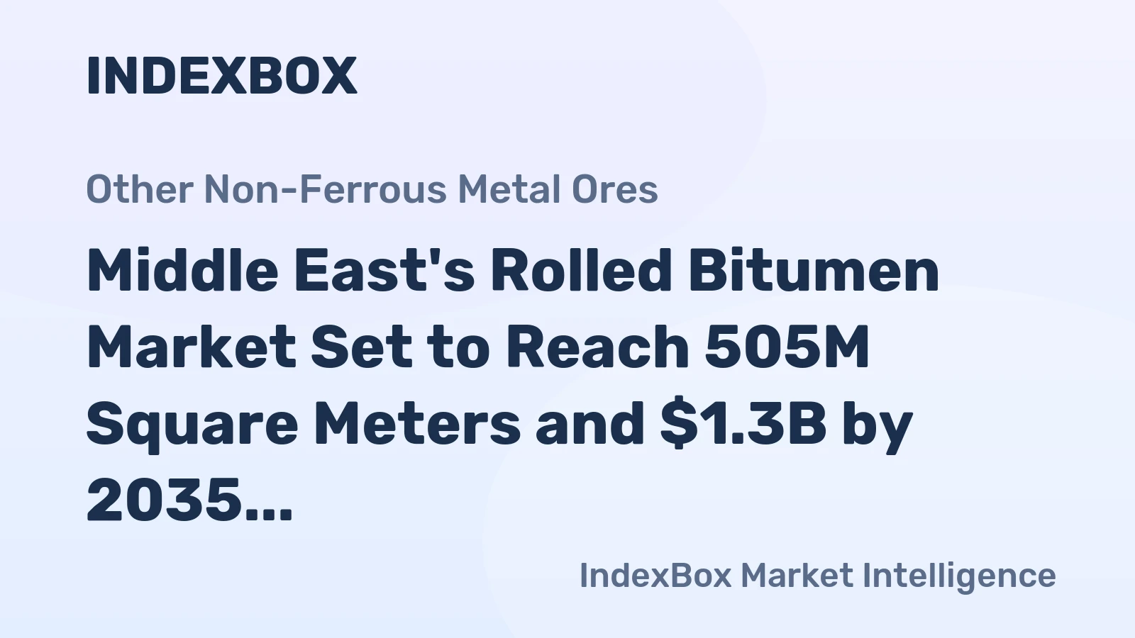 Middle East's Rolled Bitumen Market Set to Reach 505M Square Meters and $1.3B by 2035