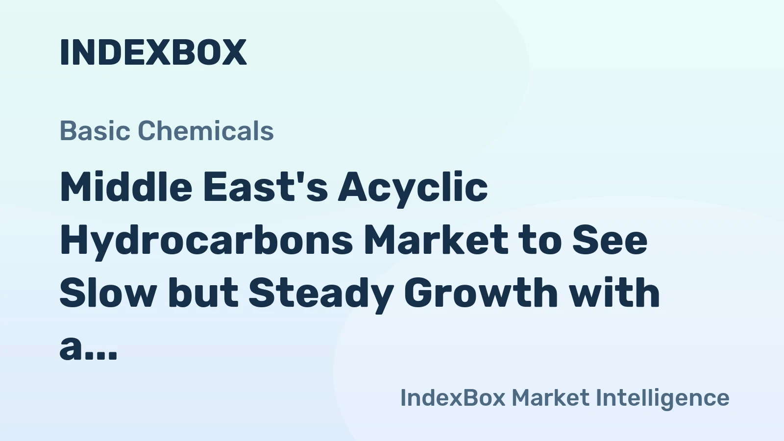 Middle East's Acyclic Hydrocarbons Market to See Slow but Steady Growth with a CAGR of 1.4%