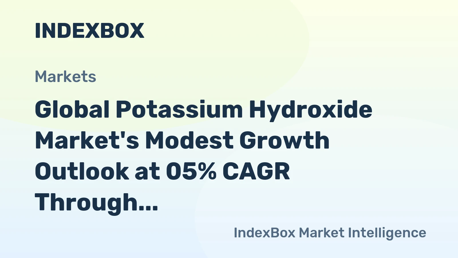 Global Potassium Hydroxide Market's Modest Growth Outlook at 05% CAGR Through 2035